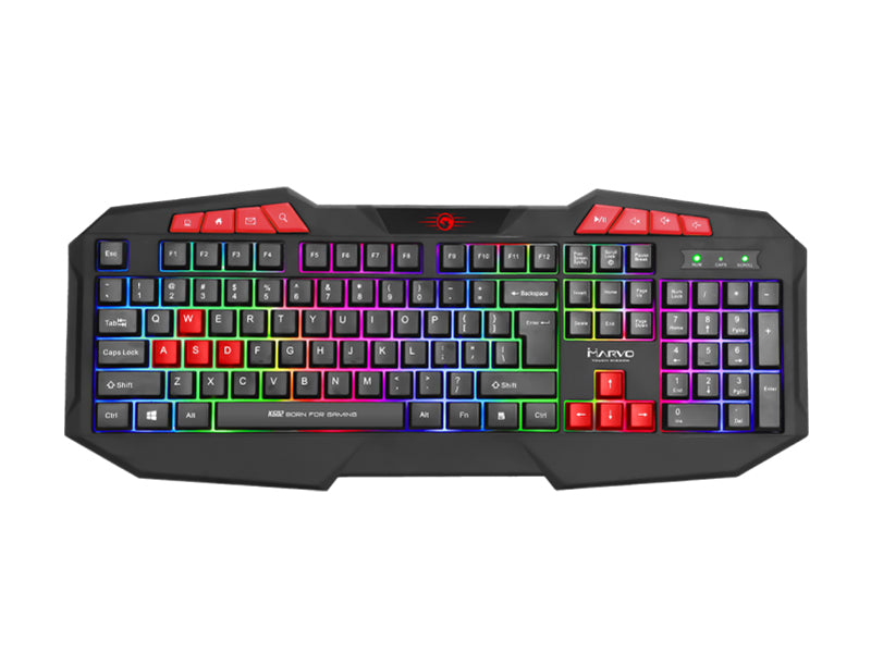 MARVO K602 Gaming Keyboard Rainbow Backlight 112 Keys Wired Membrane K ...